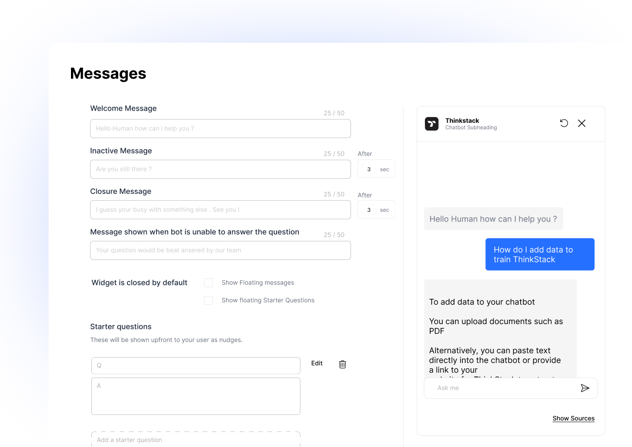 Thinkstack Free Ai Chatbot Maker Embed Chatbots Anywhere