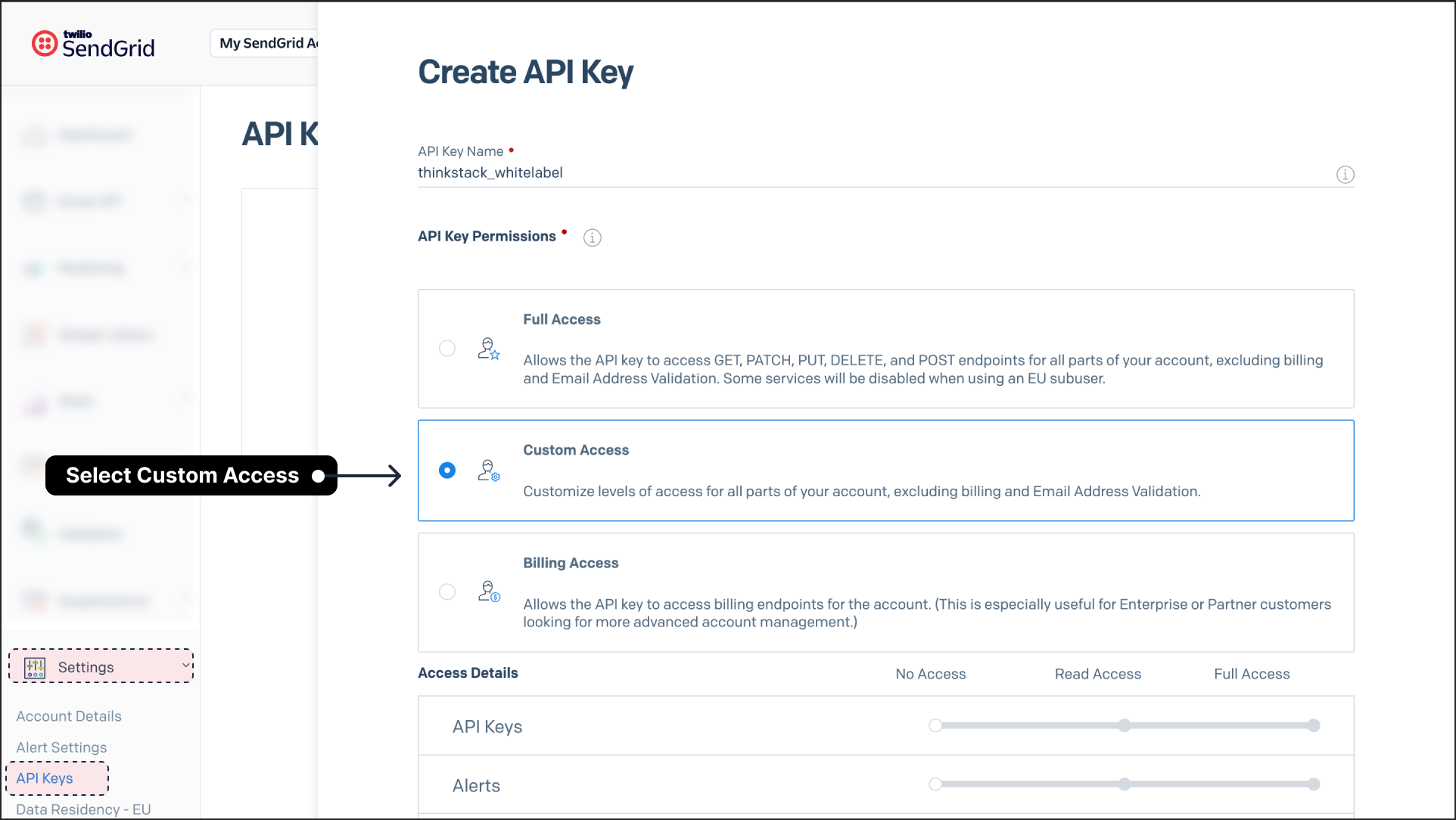 SMTP Integration via SendGrid | Thinkstack Help